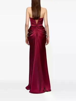 ANA RADU Strapless Draped Maxi Dress