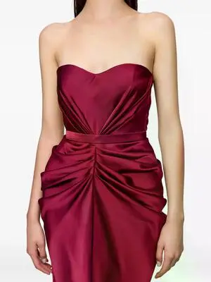 ANA RADU Strapless Draped Maxi Dress