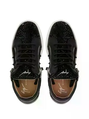 GIUSEPPE ZANOTTI Kriss Rhinestone-embellished Sneakers - Black