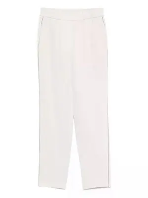 Peserico Elastic-waistband Side-stripe Trousers - Neutrals