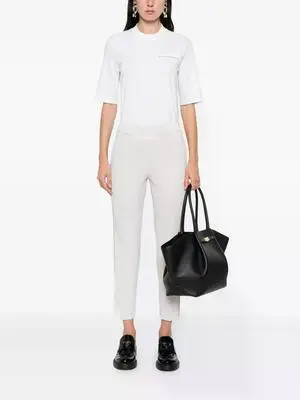 Peserico Elastic-waistband Side-stripe Trousers - Neutrals