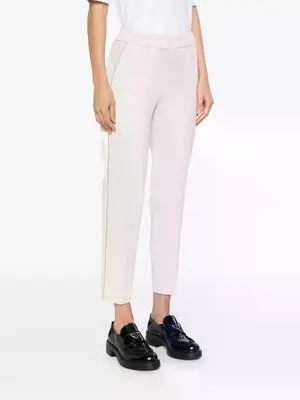 Peserico Elastic-waistband Side-stripe Trousers - Neutrals