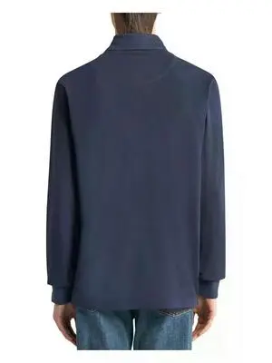 Etro Logo-embroidery Long-sleeve Polo Shirt