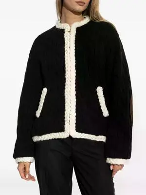 Moschino Cable-knit Jacket With Elbow Patches