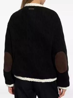 Moschino Cable-knit Jacket With Elbow Patches