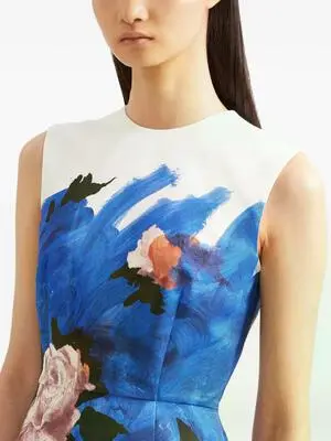 Erdem Floral-print Midi Dress - Blue