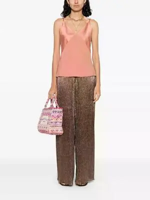 FORTE_FORTE Metallic-threading Trousers - Brown