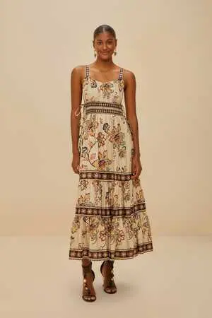 Sand Tone Floral Dresses