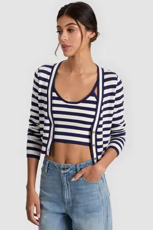 Alice + Olivia Grace Striped Cardigan