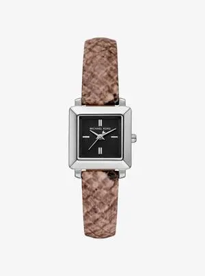 Michael Kors Mini Gwynn Snake Embossed Leather Watch - Brown