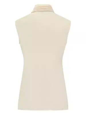 Alberta Ferretti Neck-tie Sleeveless Shirt - Neutrals