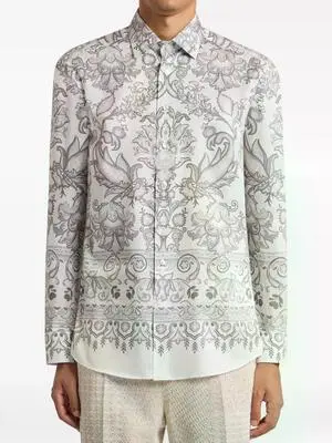 Etro Paisley-print Cotton Shirt - Neutrals