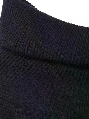 NUUR Cowl-neck Ribbed Knit Sweater - Black
