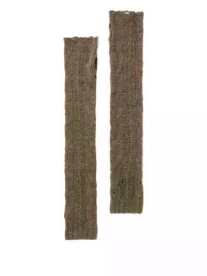 Alanui Cable-knit Fingerless Gloves - Neutrals