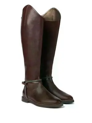 Brunello Cucinelli Buckle-strap Leather Boots - Brown