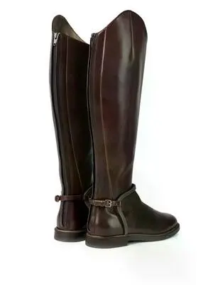Brunello Cucinelli Buckle-strap Leather Boots - Brown