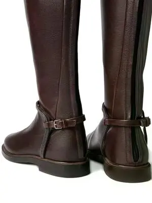 Brunello Cucinelli Buckle-strap Leather Boots - Brown