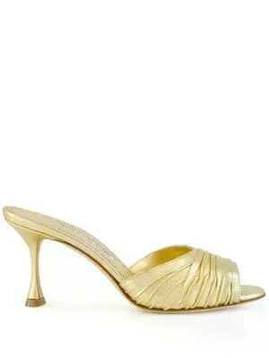 Manolo Blahnik 70mm Pirua Sandals - Gold