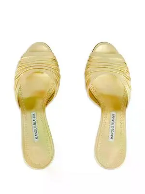 Manolo Blahnik 70mm Pirua Sandals - Gold
