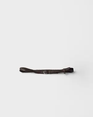 Prada Narrow Braided Leather Belt