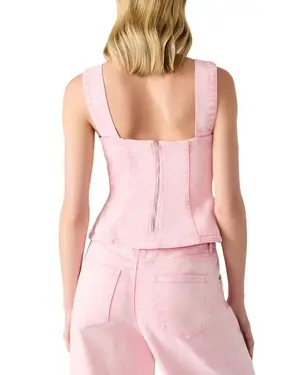 Steve Madden Denim Peplum Top