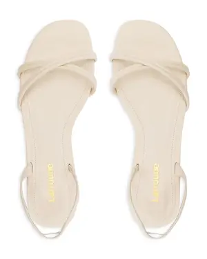 Larroude Annie Criss-cross Sandals - Ivory