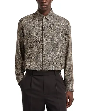 Emporio Armani Regular Fit Animal Print Shirt - Solid Medium