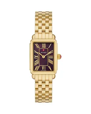 Michele Deco Park Watch, 23mm X 29mm - Red/gold