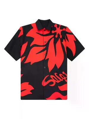 Sacai Floral-print Shirt - Red