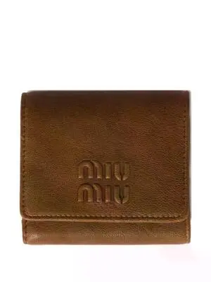 Miu Miu Logo-embossed Leather Wallet - Brown