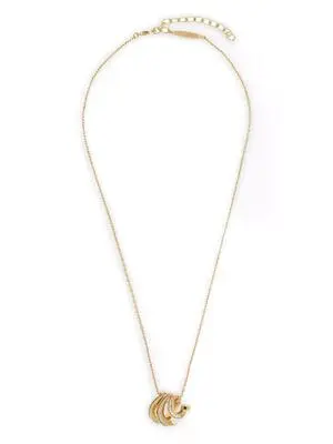 FERRAGAMO Triple Gancini Crystal Necklace - Gold