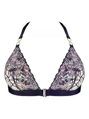 BORDELLE Amela Embroidered Triangle Bra - Purple