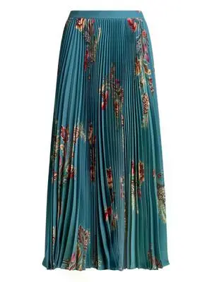 Floral Pleated Midi Skirts