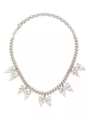 Alessandra Rich Bow-embellished Necklace - Silver