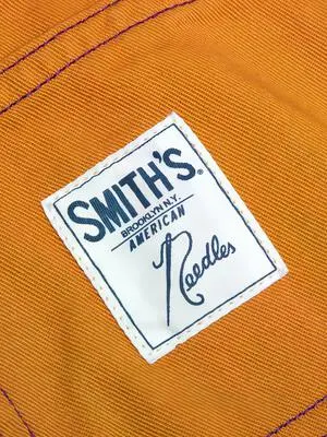 Needles X Smith's Butterfly-embroidered Twill Trousers - Orange
