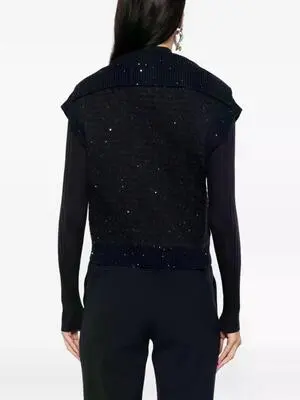 Peserico Embellished Buttoned Vest - Blue