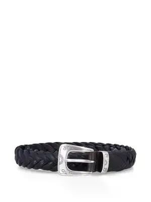 FABRIZIO MANCINI Norvegia Braided Leather Belt - Black