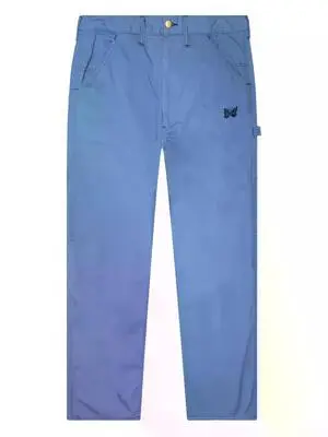 Needles Embroidered-logo Trousers - Blue