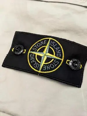 Stone Island Cargo Trousers With Logo Appliqu - Neutrals