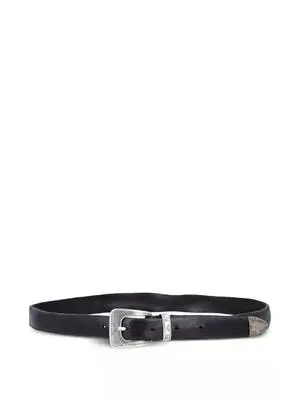 FABRIZIO MANCINI Norvegia Leather Belt - Black