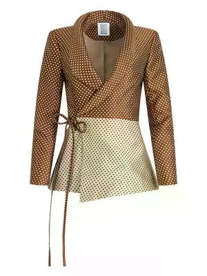 Rosie Assoulin Rapt Attention Polka-dot Wrap Blazer - Brown