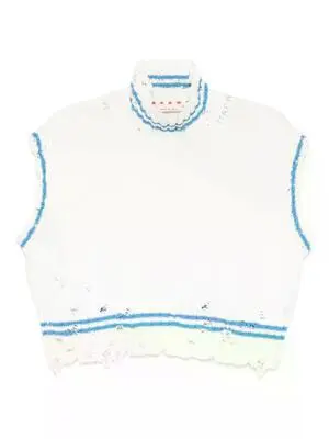Marni Frayed-hem Sleeveless Top - White