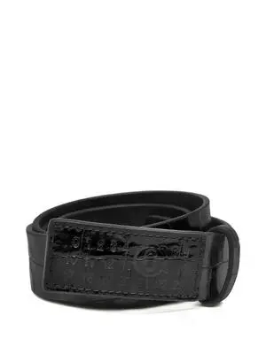 MAISON MARGIELA Crocodile-effect Leather Belt - Black