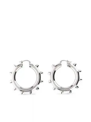 JIL SANDER Spike-embellished Hoop Earrings - Silver