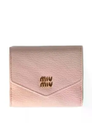 Miu Miu Logo-plaque Leather Wallet - Pink