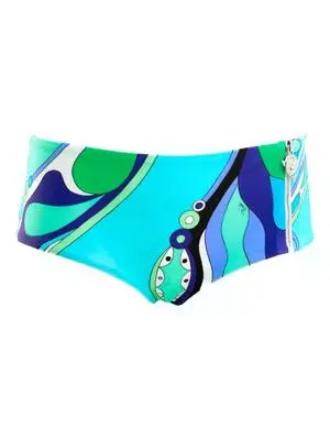 Emilio Pucci Orchidee-print Bikini Bottom - Blue