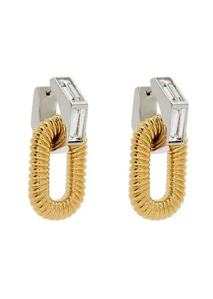 Rabanne Xl Link Two-tone Hoop Earrings - Gold