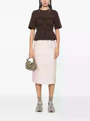 Cecilie Bahnsen Smocked Ruffled Top