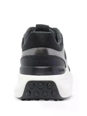 TOD'S Leather Panelled Lace-up Sneakers - Grey