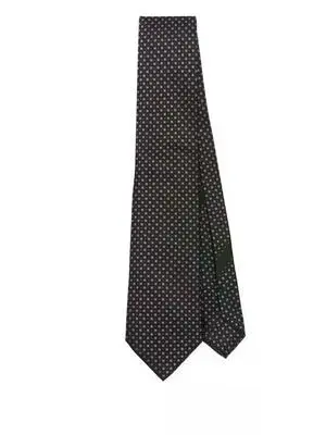 Dolce & Gabbana Geometric-pattern Silk Tie - Black